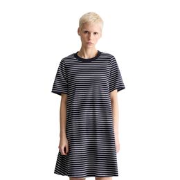 Marc O'Polo Damen Jerseykleid "aus weichem Organic Cotton", schwarz-wei&szlig;, Gr. S, MARC O'POLO DENIM, gestreift, Obermaterial: 100% Baumwolle, Kleider