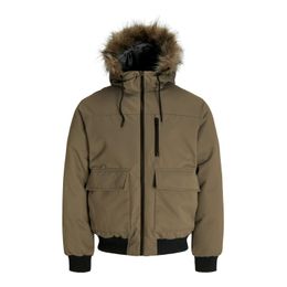 Jack & Jones JACK & JONES Herren Bomberjacke "JJCHARLIE DETACHABLE FAUX FUR BOMBER"e.wood, Gr. L, unifarben, Web, Obermaterial: 100% Polyester, Jacken