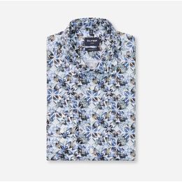 OLYMP Herren Langarmhemd "Luxor modern fit"wei&szlig;, blau, Gr. 46, gemustert, Web, Obermaterial: 100% Baumwolle, Hemden, modern fit, New Kentkragen,