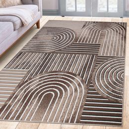 Teppich OTTO HOME, B:60cm H:8mm L:110cm, beige, Kunstfaser, Wohnzimmer, Teppiche, "Lysandra", 3D-Effekt, softer Kurzflor, pflegeleicht, leichter