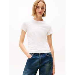 Tommy Jeans Damen Kurzarmshirt "TJW 3PACK C-NECK TEE", schwarz, Gr. S, unifarben, Single Jersey, Obermaterial: 100% Baumwolle, Shirts, Slim,