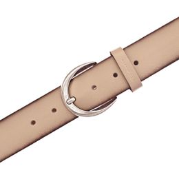 Tamaris Damen Lederg&uuml;rtel "Charlotte Silver", beige, Gr. 75, unifarben, Leder, G&uuml;rtel, mit halbrunder Dornschlie&szlig;e in poliertem Silber, 4 cm breit