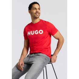 Hugo Damen T-Shirt "Dulivio"open pink693, Gr. M, unifarben, Single Jersey, Obermaterial: 100% Baumwolle, Shirts, Rundhalsausschnitt, Regular Fit,