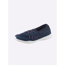 Heine Damen Slipper, Gr. 39, blau, Synthetik, Textil, Schuhe