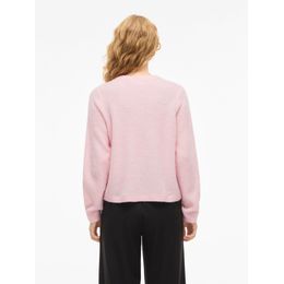 Vila Damen Strickjacke "VILORY O-NECK L/S KNIT CARDIGAN-NOOS", rosa, Gr. M, meliert, Rippstrick, Obermaterial: 45% Polyamid, 20% Wolle, 19%
