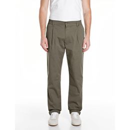 Replay Herren Chinohose "ADHANN"tundra gr&uuml;n, Gr. 33, Web, Obermaterial: 97% Baumwolle, 3% Elasthan, Hosen, im Tapered Fit