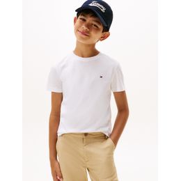 Tommy Hilfiger Jungen T-Shirt "ESSENTIAL COTTON TEE S/S", wei&szlig;, Gr. 86, Single Jersey, Obermaterial: 100% Baumwolle, Shirts, mit Logostickerei