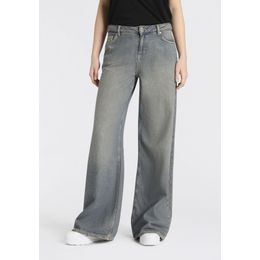 Hugo Damen 5-Pocket-Jeans "Gobana", blau, Gr. 29, unifarben, Denim/Jeans, Obermaterial: 100% Baumwolle, Jeans, Low Rise, Wide Leg