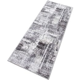 Teppich OTTO HOME, B:80cm H:9mm L:300cm, grau, Kunstfaser, Wohnzimmer, Teppiche, "Salsa", mit besonders weichem Flor, Kurzflor, im Vintage-Look,