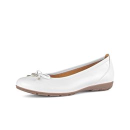 Ballerina Gabor "Sportliche Ballerina", Damen, Gr. 38,5, wei&szlig;, Schuhe Ballerina