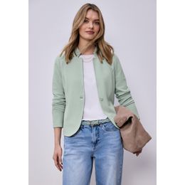 Street One Damen Sweatblazer, gr&uuml;n, Gr. 46, unifarben, Jersey, 71% Polyester, 26% Viskose, 3% Elasthan, Blazer, Jersey