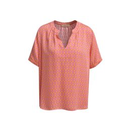 Smith & Soul SMITH & SOUL Damen Kurzarmbluse, beige, Gr. M, bedruckt, Web, Material: 100% Viskose, Blusen, mit Tunika Ausschnitt