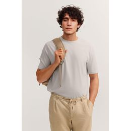 Bugatti Herren T-Shirt "Basic", grau, Gr. L, unifarben, 100% Baumwolle, Shirts, aus Baumwolle Modern Fit Rundhals