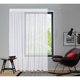 Gardine OTTO HOME, B:300cm H:100cm, wei&szlig;, Polyester, Gardinen, "Dolly", Transparent, Gewebt, Polyester, extra Breite ab 3 Meter