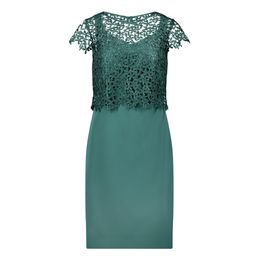 Vera Mont Damen Etuikleid "Damen mit Spitze"schwarz emerald, Gr. 40, Obermaterial: 95% Polyester, 5% Elasthan. Futter: 100% Polyester, Kleider
