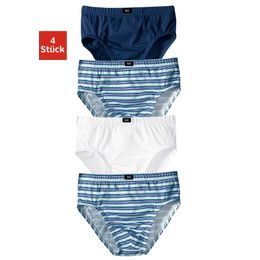 H.I.S. H.I.S Jungen Slip, Gr. 128, blau, Jersey, Obermaterial: 100% Baumwolle, gestreift, unifarben, Unterhosen, unifarben und gestreift, mit Markenlabel,