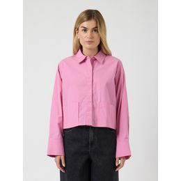 Y.A.S Damen Hemdbluse "YASLEE LS SHORT SHIRT S. NOOS"moonlite mauve, Gr. 40, unifarben, Web, Obermaterial: 100% Baumwolle, Blusen, Baumwolle