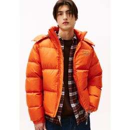 Tommy Jeans Herren Steppjacke "ALASKA DOWN PUFFER"voyager orange, Gr. S, unifarben, Web, Obermaterial: 100% Polyester, Jacken, &Uuml;bergangsjacke Regular