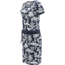 Ragwear Damen Sommerkleid "Baomi Tropic YOUMODO"navy, Gr. XXL, Material: 100% Baumwolle, Kleider, Gemustertes Kurzarm Kleid f&uuml;r Damen