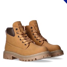 Tommy Hilfiger M&auml;dchen Schn&uuml;rboots, Gr. 35ockerfarben, Synthetik, Schuhe, Chunky Boots, Winterboots mit Blockabsatz