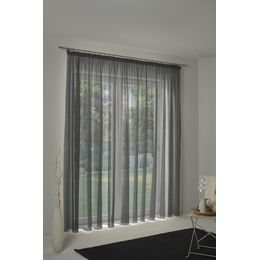 Vorhang WIRTH, B:132cm H:180cm, schwarz, Obermaterial: 66% Polyester, 34% Baumwolle, Wohnzimmer, Gardinen, "LORCA"