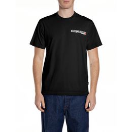 Replay Herren T-Shirtschwarz, Gr. XXL, bedruckt, Jersey, Obermaterial: 100% Baumwolle, Shirts, mit Racing-Print