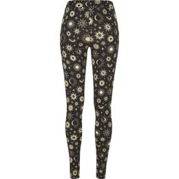 Urban Classics Damen Leggings "Urban Classics Damen Ladies Soft AOP Leggings", schwarz, Gr. 5XL, 85% Polyester, 15% Elasthan, Hosen