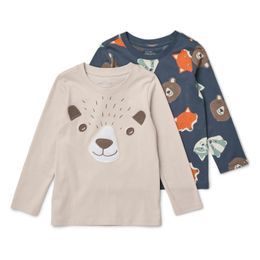 Tchibo - 2 Kinder Langarmshirts - Kinder - Gr. 98/104 - dunkelblau