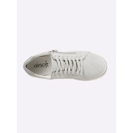 Casual Looks Damen Sneaker, Gr. 37hellgrau, Veloursleder, Schuhe