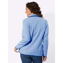 Casual Looks Damen Fleecejackeeisblau, Gr. 50, unifarben, 100% Polyester, Jacken