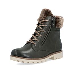 Remonte Damen Schn&uuml;rstiefelette "Remonte Stiefelette Leder/Textil", Gr. 40, gr&uuml;n, Leder, Textil, Schuhe