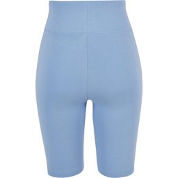 Urban Classics Herren Stoffhose "Urban Classics Damen Ladies High Waist Cycle Shorts", blau, Gr. S, unifarben, 95% Baumwolle, 5% Elasthan, Hosen