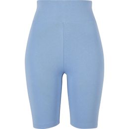 Stoffhose Urban Classics "Urban Classics Damen Ladies High Waist Cycle Shorts", Herren, Gr. M, US-Gr&ouml;&szlig;en, horizonblau, 95% Baumwolle, 5% Elasthan, unifarben, skinny fit, Hosen Stoffhose