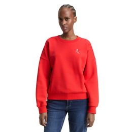 Damen Sweatshirt, rot, Gr. XL, Tom Tailor Denim, bedruckt, Sweatware, Obermaterial: 70% Baumwolle, 30% Polyester, Sweatshirts, Rundhals, bequeme