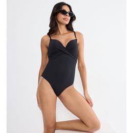 Badeanzug Triumph "Summer Twist", Damen, Gr. 46, Cup C, schwarz, Microfaser, Obermaterial: 77% Polyamid, 23% Elasthan, Badeanz&uuml;ge Badeanzug, Eleganz und Komfort