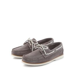ELBSAND Damen Bootsschuh "Lederschuhe", Gr. 42, grau, Obermaterial: 100% Rindsleder. Decksohle: 100% Lederimitat. Futter: 100% Rindsleder. Laufsohle: