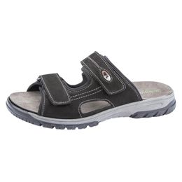 Waldl&auml;ufer WALDL&Auml;UFER Herren Pantolette "Harald", Gr. 7,5, schwarz, Nubukleder, unifarben, Schuhe, Sommerschuh, Schlappen, Klettschuh, in Weite H (= sehr weit)
