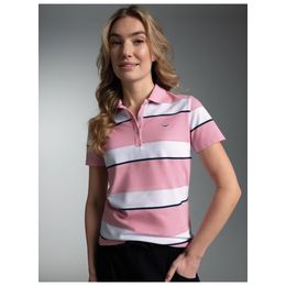 TRIGEMA Damen Poloshirt "TRIGEMA Polo Shirt in Ringelmuster", rosa, Basic, Gr. S, Piqu&eacute;, 100% Baumwolle, Shirts