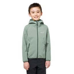 Jack Wolfskin Jungen Softshelljacke "FOURWINDS JACKET KIDS"gr&uuml;n zinnia, Gr. 140, Softshell, Obermaterial: 100% Polyester. Innenseite: 100% Polyester,