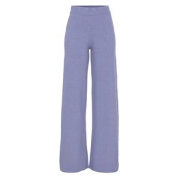 Lascana Damen Strickhose, Gr. 36, lila, Strick, Obermaterial: 52% Polyester, 44% Polyacryl, 4% Elasthan, meliert, unifarben, Hosen, mit Rippb&uuml;ndchen,