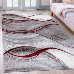 Teppich OTTO HOME, B:120cm H:9mm L:180cm, rot, Kunstfaser, Wohnzimmer, Teppiche, "Tritom", mit besonders weichem Flor, Kurzflor, modernes Wellen