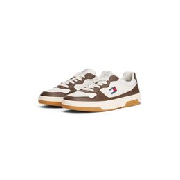 Tommy Jeans Herren Sneaker "(NEW) TJM CUPSOLE LEATHER ESS", Gr. 41, braun, Leder, Lederimitat, Textil, kontrastfarbene Details, Schuhe,