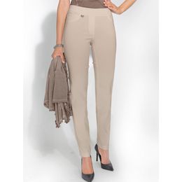 CR&Eacute;ATION L CREATION L Damen Stretch-Hose, beige, Gr. 18, unifarben, 74% Viskose, 23% Polyamid, 3% Elasthan, Hosen