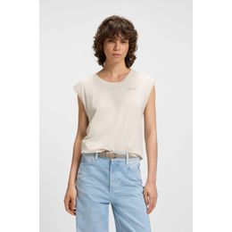 BOSS Orange Damen Rundhalsshirt "Elai Premium Damenmode", wei&szlig;, Gr. S, unifarben, Jersey, Obermaterial: 100% Baumwolle, Shirts, im Relaxed Fit,