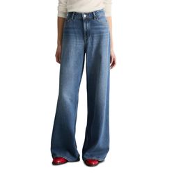Marc O'Polo Damen Weite Jeans "aus flie&szlig;endem Lyocell-Mix"medium blau, Gr. 30, MARC O'POLO DENIM, unifarben, Obermaterial: 80% Lyocell, 20% Baumwolle, Jeans