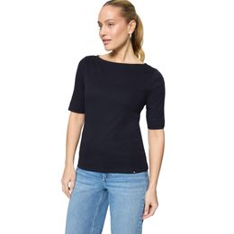 Zero Kurzarmshirt "Damen Shirt mit U-Boot-Ausschnitt"deep sky, Basic, Gr. 34, clean, Jersey, Obermaterial: 95% Baumwolle, 5% Elasthan, Shirts, Plain/