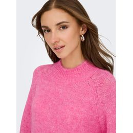Jacqueline de Yong JDY Damen Stehkragenpullover "JDYZOEY LIFE L/S HN RAGLAN PUL KNT NOOS", pink, Gr. XS, meliert, Strick, Obermaterial: 70% Polyester, 21% Nylon, 8%