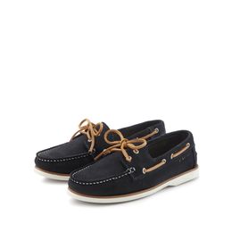 ELBSAND Damen Bootsschuh "Lederschuhe", Gr. 44, blau, Obermaterial: 100% Rindsleder. Decksohle: 100% Lederimitat. Futter: 100% Rindsleder. Laufsohle: