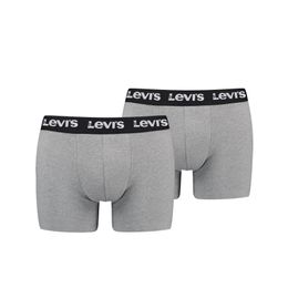Levi's LEVI'S Herren Boxershorts "LEVIS MEN REPEAT LOGO BOXER BRIEF 2P", Gr. XXLmiddle grau melange, Obermaterial: 95% Baumwolle, 5% Elasthan, Unterhosen,