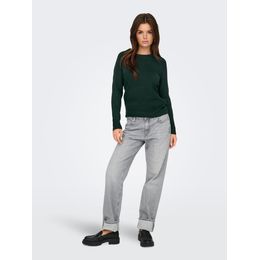 Only Damen Rundhalspullover "ONLRICA LIFE L/S PULLOVER KNT NOOS", gr&uuml;n, Gr. XS, meliert, Strick, Obermaterial: 93% Polyester, 4% Nylon, 3% Elasthan,